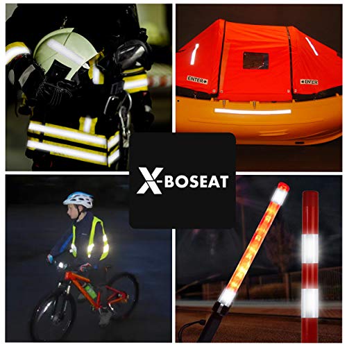 X-BOSEAT White Reflective Tape 1inch x 15ft Reflector Tape Self Adhesive, Durable and Waterproof - DOT C2 for Marking Areas, Objects and Vehicles (1 in 15 ft)