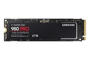 samsung 980 pro ssd 2tb pcie nvme gen 4 gaming m.2 internal solid state drive memory card + 2mo adobe cc photography, maximum speed, thermal control mz-v8p2t0b/am