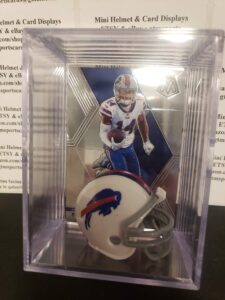 stefon diggs buffalo bills mini helmet card display case collectible auto wr shadowbox autograph