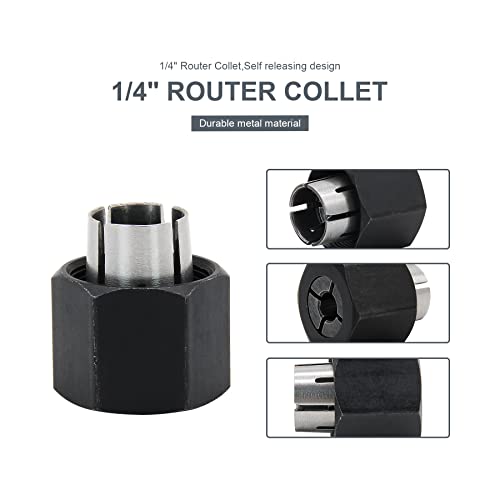 Thaekuns 1/4" Router Collet fit for Dewalt 326286-04 Big Horn 19691 Bosch 2610906283 Hitachi 323-293 RC025DW