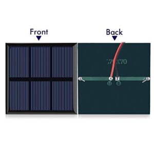 Mini Solar Panel, Portable Solar Panel, 0.7w 1.5v Polysilicon Mini Solar Panel DIY Power Module Charger for 1.2v Battery with Wire for Solar Lamp(70 * 70mm)