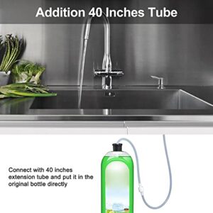 Under Sink Soap Dispenser for Kitchen Sink and Extension Tube Kit, Builit in Dish Sink Soap Dispenser 40 Inches Tube Connects No More Refills YardMonet (Brushed Nickel)