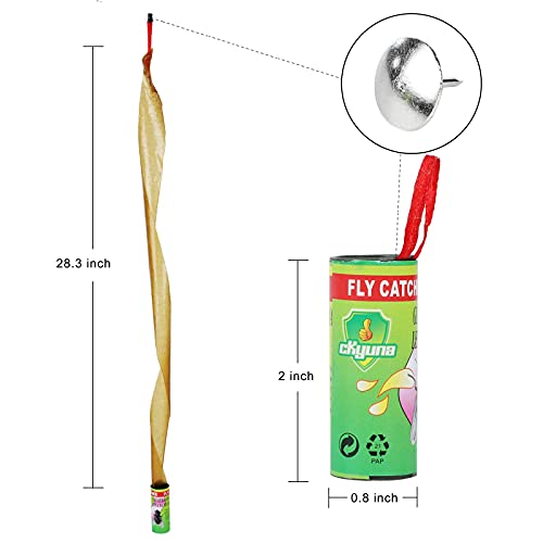 Ckyuna 30 Packs Fly Paper，Fly Strips，Fly Tapes, Fly Trap, Fly Catcher Ribbon,Fly Catcher Trap, Fly Ribbon, Fly Bait