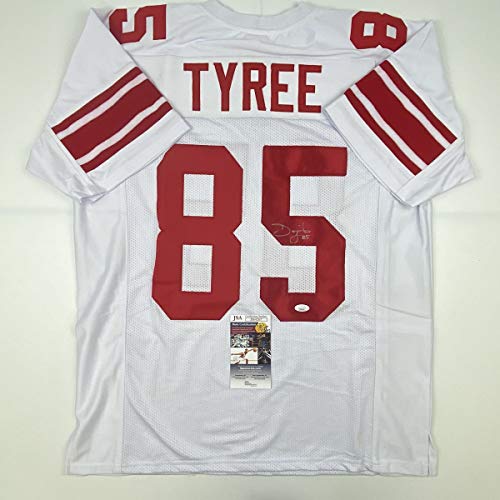 Autographed/Signed David Tyree New York White Football Jersey JSA COA