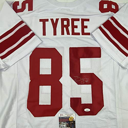 Autographed/Signed David Tyree New York White Football Jersey JSA COA