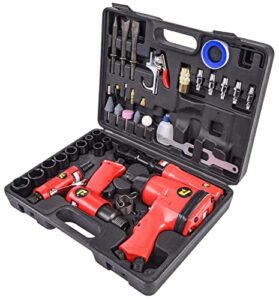 jegs 81151 air tool kit includes impact wrench ratchet wrench hammer die grinder