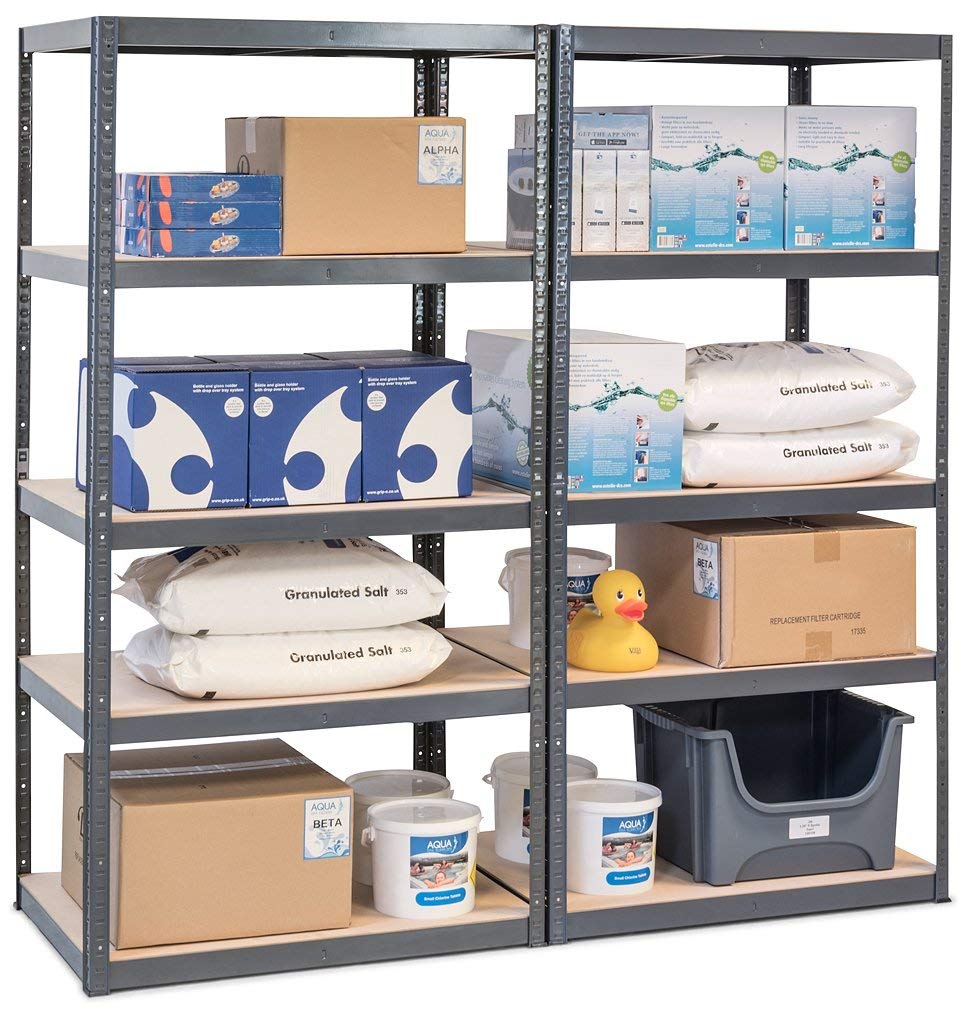 5 Tiers Heavy Duty Shelving Racking Rack Metal Boltless Freestand Garage Shelf Storage 180cm x 90cm x 40cm