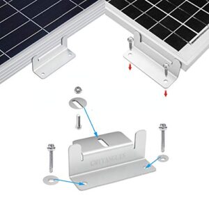 CMYYANGLIN Solar Panel Mounting Brackets Z Bracket, with Nuts and Bolts,Suitable for 50W to 150W Solar Panels on RV,Boats,Motorhome, Cabins, Sheds, Garages,Off Grid, Silver Color, 4 Units (16PCS)