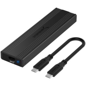 sabrent usb 3.2 10gbps type c tool free enclosure for m.2 pcie nvme and sata ssds (ec-snve)