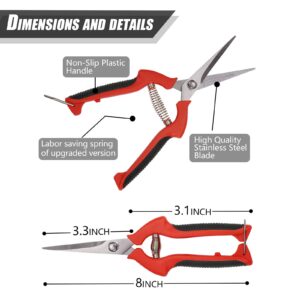 Sitajie Pruning Shears, Heavy Duty Stainless Steel Bypass Garden Pruner for Indoor Plant, Professional Gardening Clippers Hand Scissors For Cutting And Trimming Bonsai, Branch, Herb, Rose, Flower