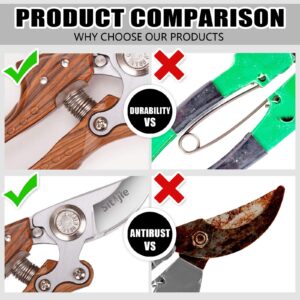 Sitajie Pruning Shears, Heavy Duty Stainless Steel Bypass Garden Pruner for Indoor Plant, Professional Gardening Clippers Hand Scissors For Cutting And Trimming Bonsai, Branch, Herb, Rose, Flower