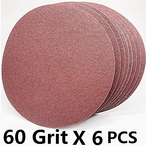 Leopard Twin-60 Grit 12 inches PSA Self Adhesive Stickyback Sanding Discs.Premium Industrial Aluminum Oxide Psa Stick-On Sanding Discs for Stationary Sanders (6 Pack) , 300MM