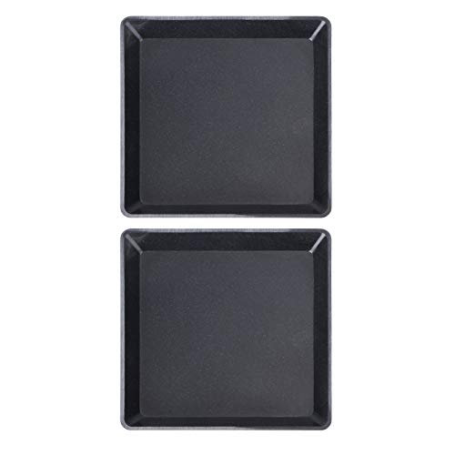 DOITOOL 2pcs Plant Saucer Plastic Plant Tray Flower Pot Saucer Square Saucer for Indoors Outdoor Garden Plant Container Accessories 4.9 Inch Black