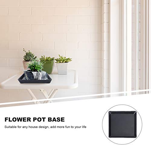 DOITOOL 2pcs Plant Saucer Plastic Plant Tray Flower Pot Saucer Square Saucer for Indoors Outdoor Garden Plant Container Accessories 4.9 Inch Black