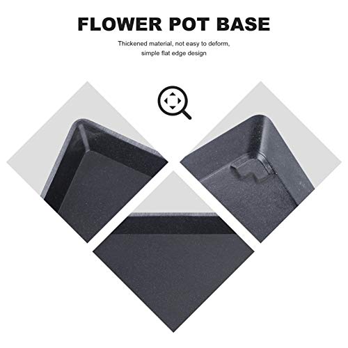 DOITOOL 2pcs Plant Saucer Plastic Plant Tray Flower Pot Saucer Square Saucer for Indoors Outdoor Garden Plant Container Accessories 4.9 Inch Black