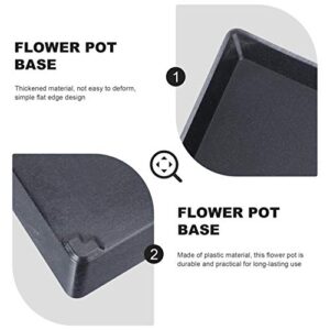 DOITOOL 2pcs Plant Saucer Plastic Plant Tray Flower Pot Saucer Square Saucer for Indoors Outdoor Garden Plant Container Accessories 4.9 Inch Black