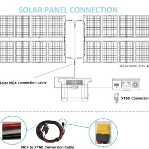 Solar Charge Cable Solar Connector to XT60 Adapter Connector Connect Solar Panel for Portable Power Station Solar Generator for Lipo Battery Pack EFDELTA Portable Power Station River 600 3M/9.84Ft