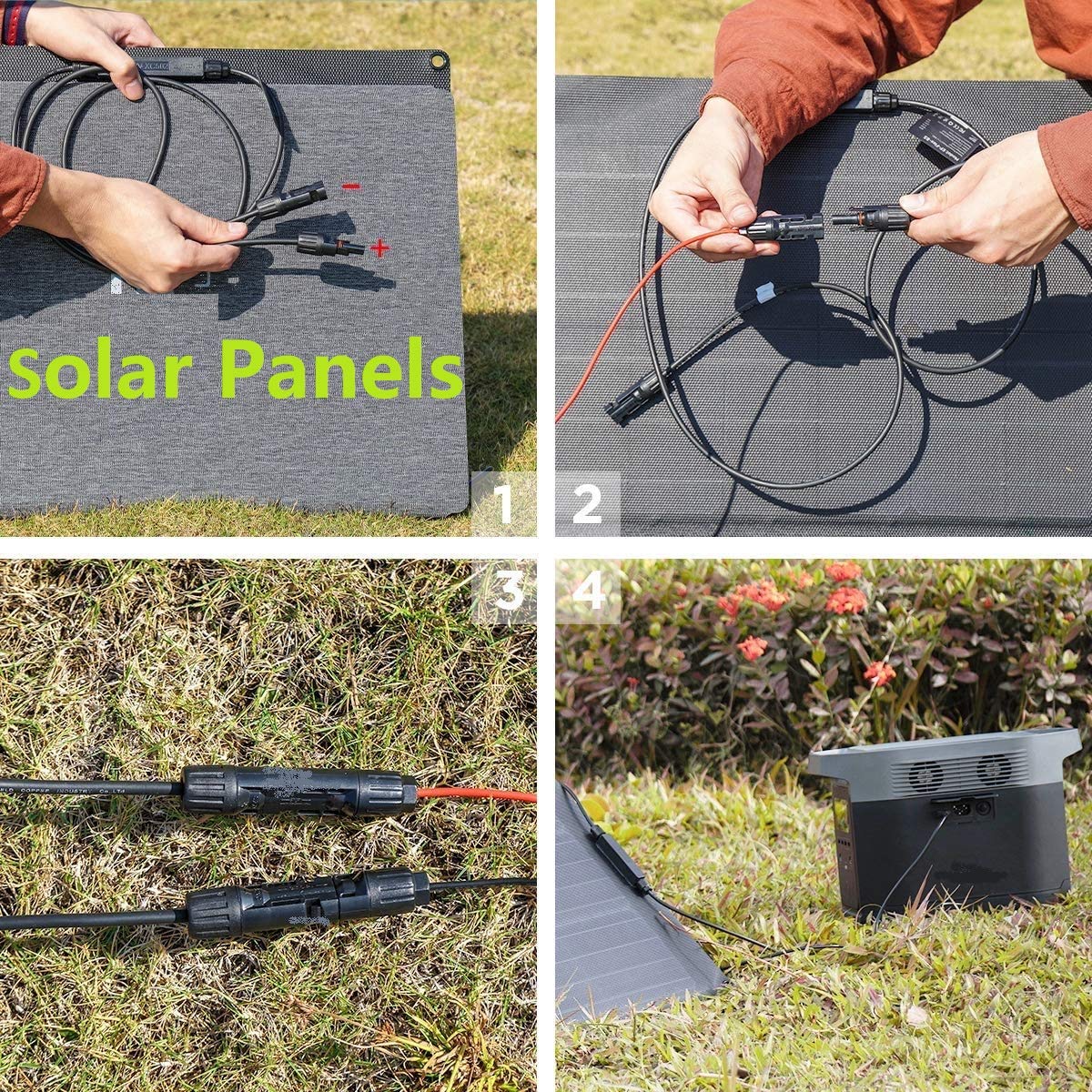 Solar Charge Cable Solar Connector to XT60 Adapter Connector Connect Solar Panel for Portable Power Station Solar Generator for Lipo Battery Pack EFDELTA Portable Power Station River 600 3M/9.84Ft