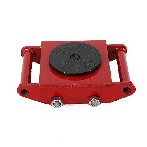 6 Ton 13200lb Heavy Duty Machinery Mover Dolly Skate Roller Mover Cargo Trolley Yellow/Red (Red)