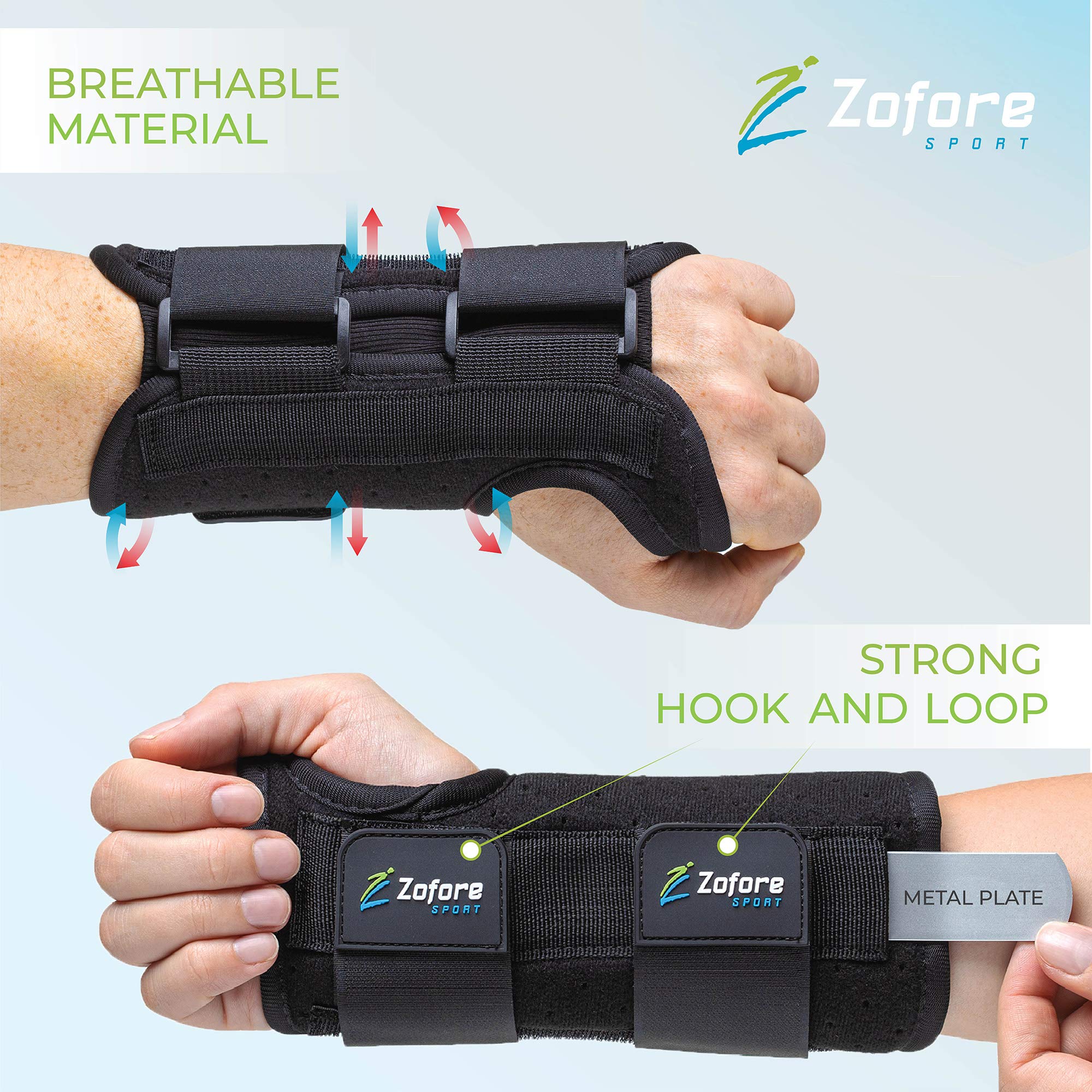 Carpal Tunnel Wrist Brace Support with 2 Straps and Metal Splint Stabilizer - Helps Relieve Tendinitis Arthritis Carpal Tunnel Pain - Reduces Recovery Time for Men Women - Right (L/XL)