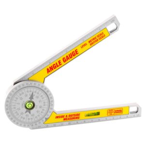 miter saw protractor angle ruler, 360 degree measure tool,angle finder gauge with high accuracy bubble level for carpenters and all building trades