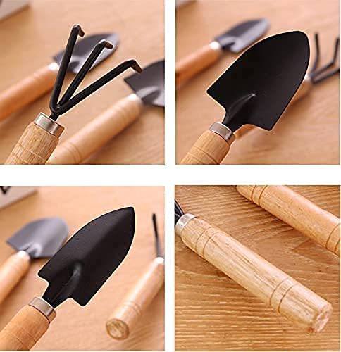 TPELKY Mini Garden Tools Set of 3 Mini Garden Tools Spade/Rake/Spade set of gardening tools