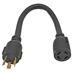 Fullsky FC-L53L43 NEMA L5-30P to L14-30R 3 Prong to 4 Prong generator adapter cord, Male L5-30P to Female L14-30 Receptacle 30A 125V