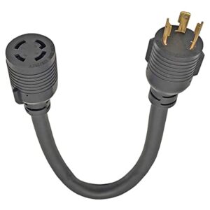 Fullsky FC-L53L43 NEMA L5-30P to L14-30R 3 Prong to 4 Prong generator adapter cord, Male L5-30P to Female L14-30 Receptacle 30A 125V