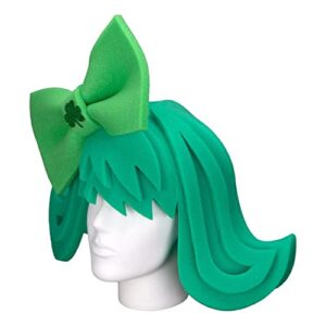 FOAM PARTY HATS: St Patrick's Wig - Saint Patrick Party -St Patricks Women Wig - St Patrick's Day Deco Wig - Shamrocks Wig - Irish Women Wig - Green Wig