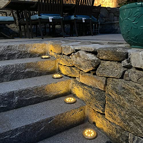 Yakalla Solar Outdoor Lights 12 Packs, Garden Solar Lights Outdoor Waterproof Solar Pathway Lights Bright In-Ground Lights Outdoor Lighting Decor, Garden Decorations.Warm White