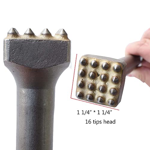 ACTINTOOL 8 1/4 in. SDS Max 16 Pins Concrete Repair Patch Prepare Bushing Head, 1 1/4 Inch Square Head Concrete Roughness Coating Remove Bushing Tool Bit for Demolition Hammer (Pack of 1)