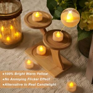 BEICHI Flameless TeaLights Candles with Timer,6 Hours On and 18 Hours Off in 24 Hours Cycle Automatically,Pack of 12 Battery Operated LED Tea Lights Flickering Votive Candles Timer Warm Yellow Light