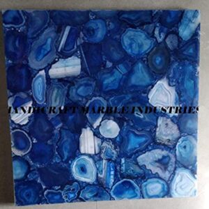 21" Inch Agate Square Table, Natural Agate Table, Square Coffee Table, Blue Agate Table, Square Agate Stone Table