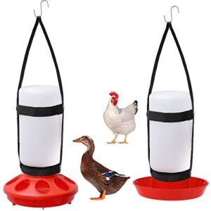 2 packs chick feeder and waterer kit 1l chick feeder and 1l chick waterer chicken feeder and hanging chicken waterer for poultry farm chick water food feeder