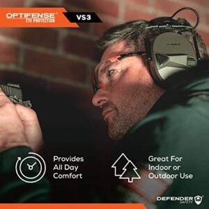 OPTIFENSE™ VS3 Anti Fog, Premium CLEAR/TINTED Safety Glasses, ANSI Z87+, (Orange Frame, Clear Lens)