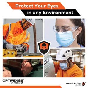 OPTIFENSE™ VS3 Anti Fog, Premium CLEAR/TINTED Safety Glasses, ANSI Z87+, (Orange Frame, Clear Lens)