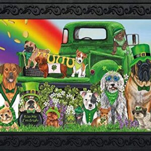 Briarwood Lane Lucky Pups St Patricks Day Door Mat - 30" x 18" - St Patricks Day Door Mat Outdoor - St Patricks Door Mat Door Mat Inserts St Patricks Day Outdoor Mat