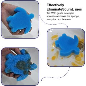 tchrules 16 Pcs Oil Absorbing Scum Sponge for Hot Tub Accessories, Swimming Pool and Spa Reusable, Absorb Oil Slime Grime and Scum (Blue Turtle)