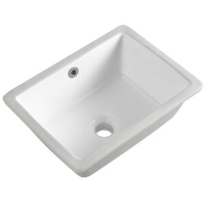 16 inch undermount bathroom sink small rectangle undermount sink white ceramic under counter bathroom sink with overflow (15.70"x11.69")