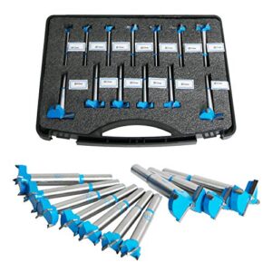 aopin forstner drill bit set professional carbide forstner bits high speed steel hinge woodworking hole saw round shank 15mm-40mm, 13pcs(1 kit)…