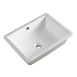 18 inch undermount bathroom sink small rectangle undermount sink white ceramic under counter bathroom sink with overflow (18.3"x13.8")