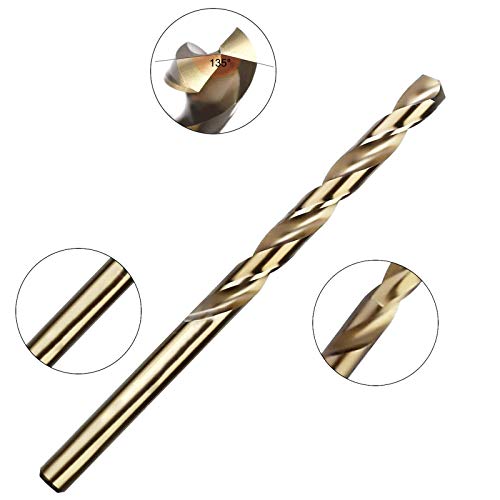 Metric 1.7mm Diameter Twist Drill Bits M35 HSS Straight Shank Cobalt Drill Bit Set HSS Champagne (10 Pcs)