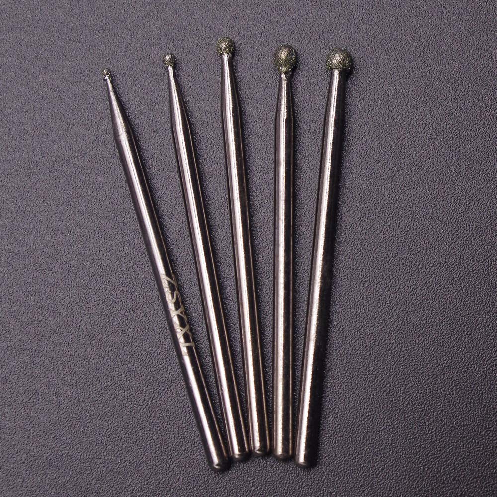 Wolfride 30Pcs Diamond Burr Set Diamond Drill Bit for Gemstone, Sea Shell, Glass, Ceramic, Metal