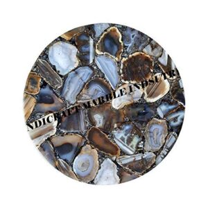 Agate Coffee Table 36", Agate Table Top, Agate Coffee Table, Agate Side Table, Round Table, Stone Table. Grey Agate Geode Table