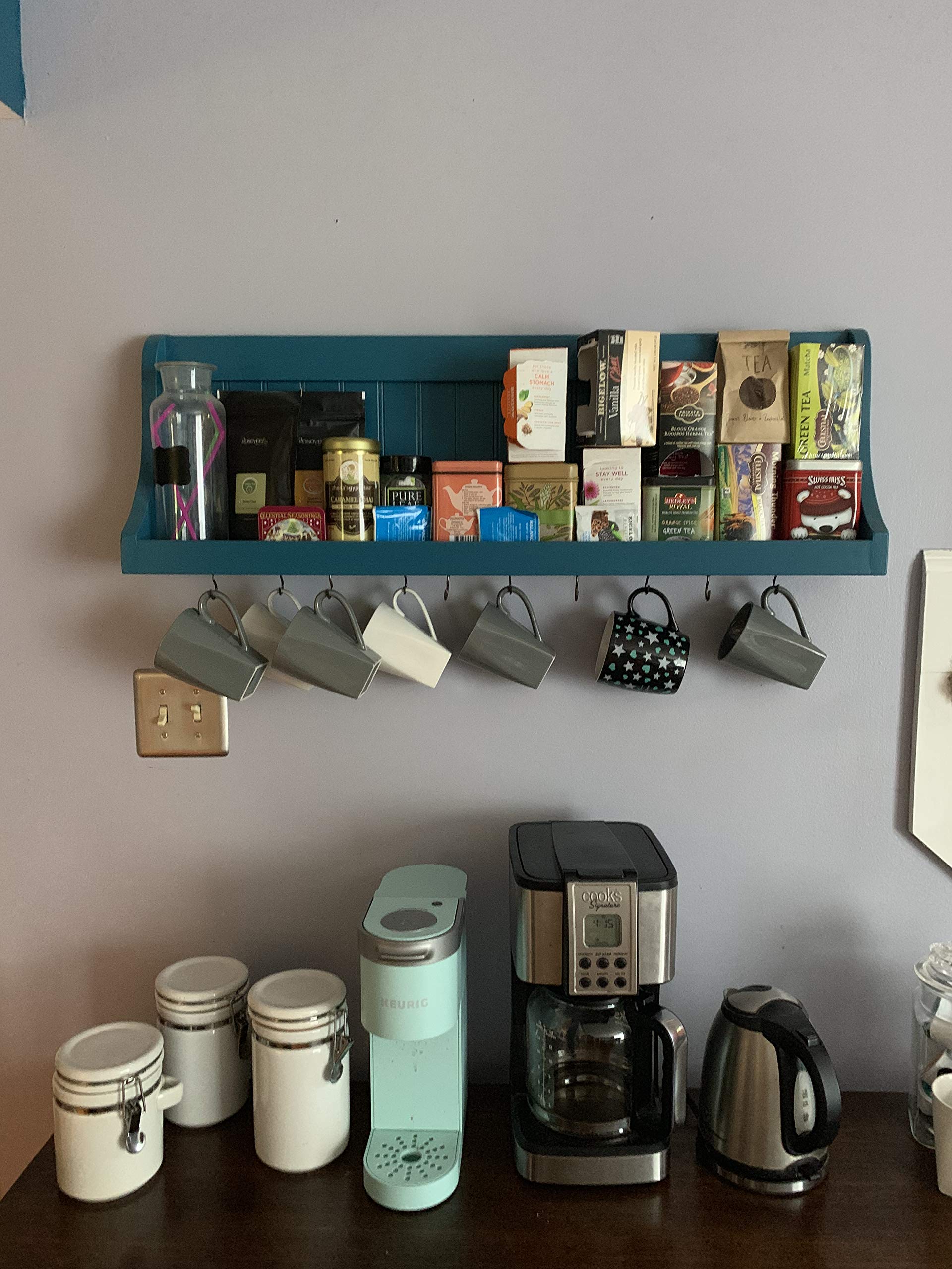 Mug Rack Coffee Bar, Container Storage and DIsplay