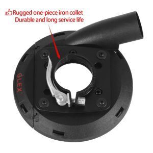 GLEX Angle Grinder Dust Shroud 4/4.5/5 inch Universal Surface Grinder Dust Shroud (125MM) Rugged one-piece iron collet,Grinder Vacuum Attachment Black