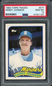 randy johnson 1989 topps traded baseball rookie card rc #57t graded psa 10 gem mint