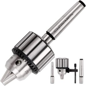 kingtool 4 pcs drill chuck set - 1/2-inch drill chuck with chuck key with #1 (jt33-mt1) and #2 (jt33-mt2) morse taper arbor