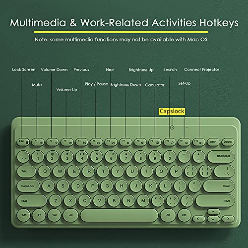 Fashion Wireless Keyboard and Mouse Combo, USB Cordless Cute Round Key Smart Power-Saving Ultra Slim Combo for Laptop, PC, Computer and Desktop (Crocodile Green)