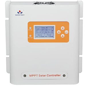 sunnysky mppt solar charge controller 30 amp 12v 24v auto&smart solar panel regulator max 100v pvinput 840watt power with intelligent lcd display for lead-acid gel lithium battery